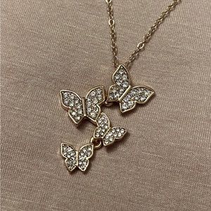 Jewelry | Gold Layered Chain Butterfly Necklace | Poshmark